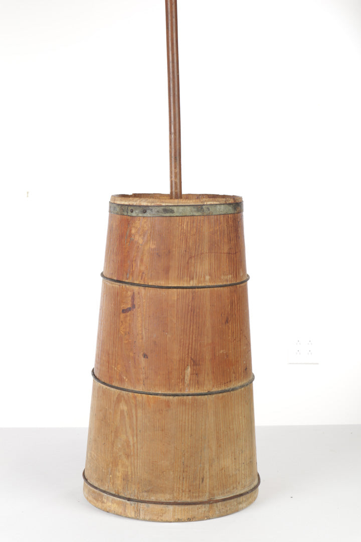 Antique Wooden Butter Churn Barrel Style with Dasher 41 Inch Farmhouse ...