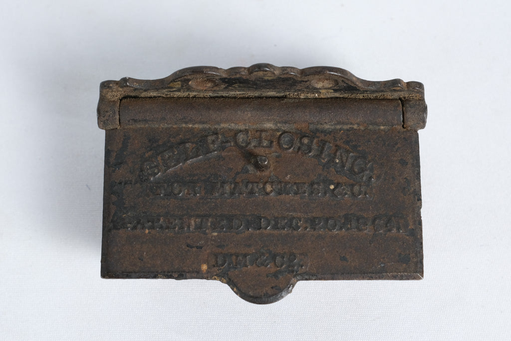 Antique 1864 Cast Iron Self-Closing Wall Match Safe – D.M. & Co ...