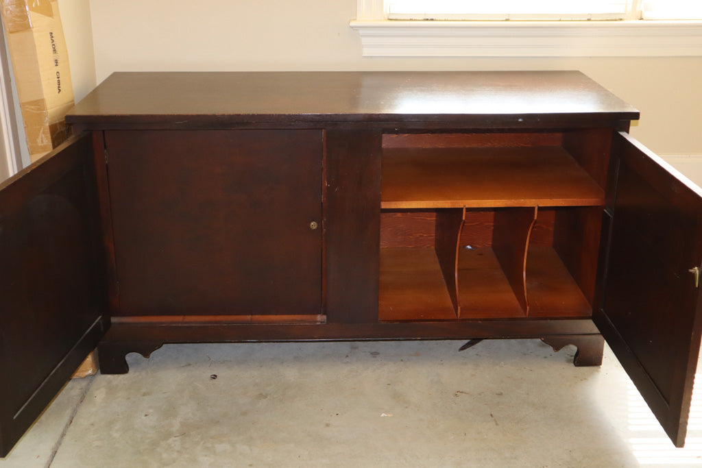 Solid Wood Credenza with Locking Cabinet & Divided Interior – 60" Wide ...