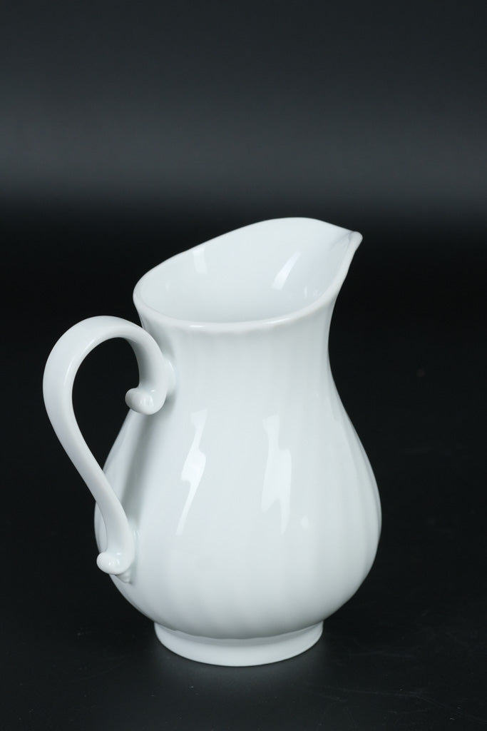 Kaiser W Germany White Porcelain Creamer – Ribbed Body with Scroll Han ...