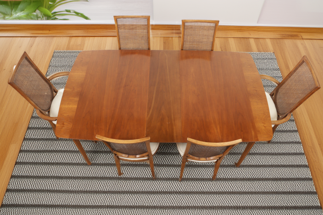 Walnut Mid Century Pan Tempo Dining Set by Drexel