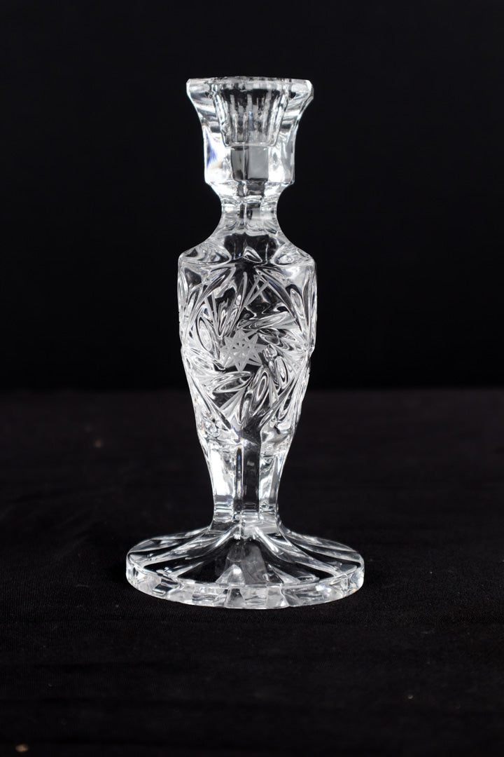 Pair of Crystal Pinwheel Candle Holders - 7" – Craze Furniture and Antiques