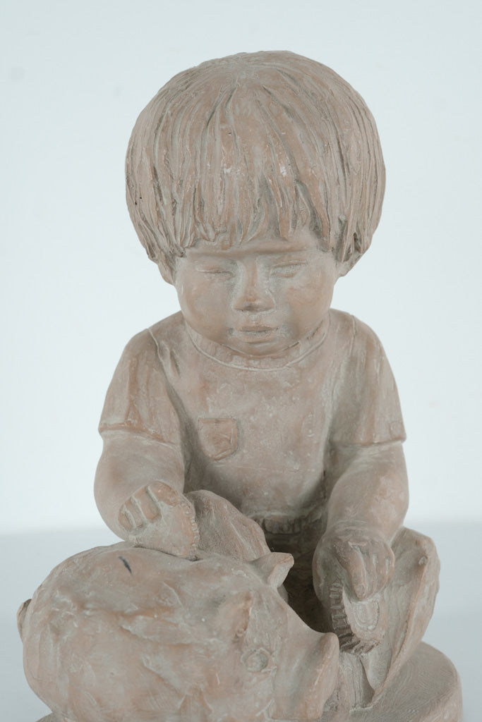 Austin Productions 1977 Sculpture – Boy with Piggy Bank – Vintage Figu ...