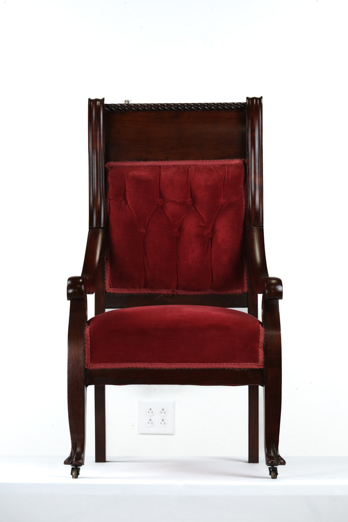 Red Velvet Victorian His Arm Chair – Craze Furniture and Antiques