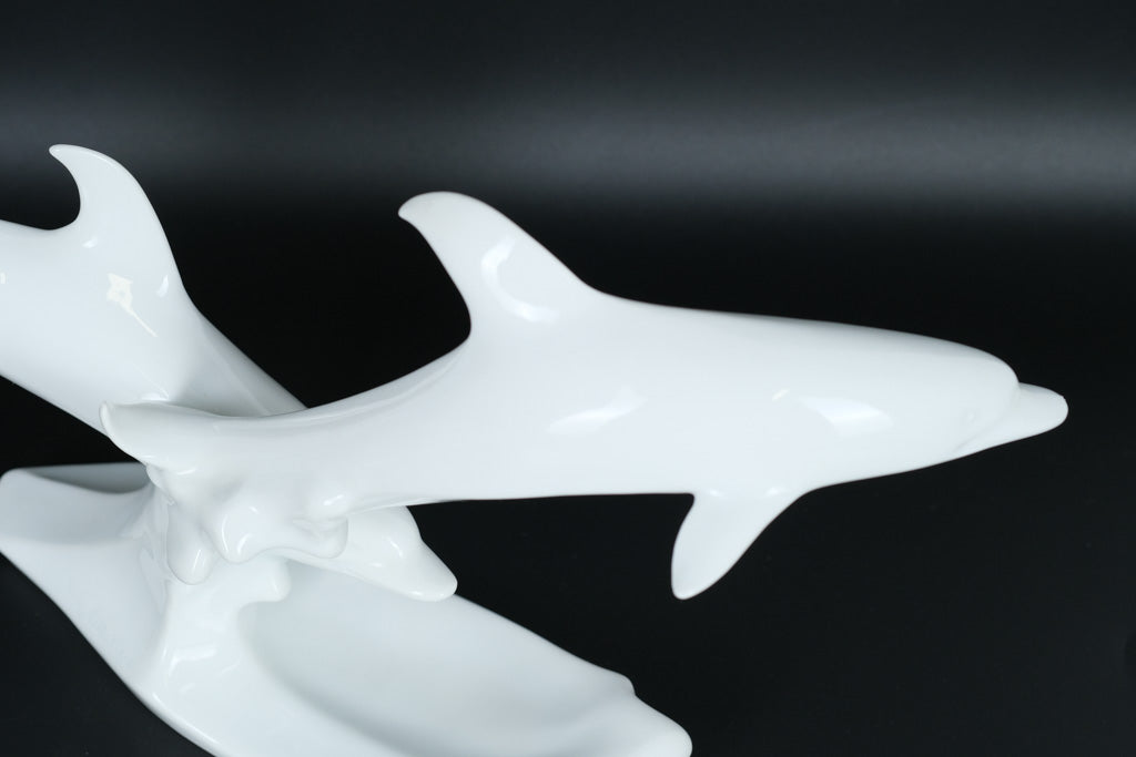 Kaiser Glazed Porcelain Dolphin Figurine – West Germany, White Gloss F ...